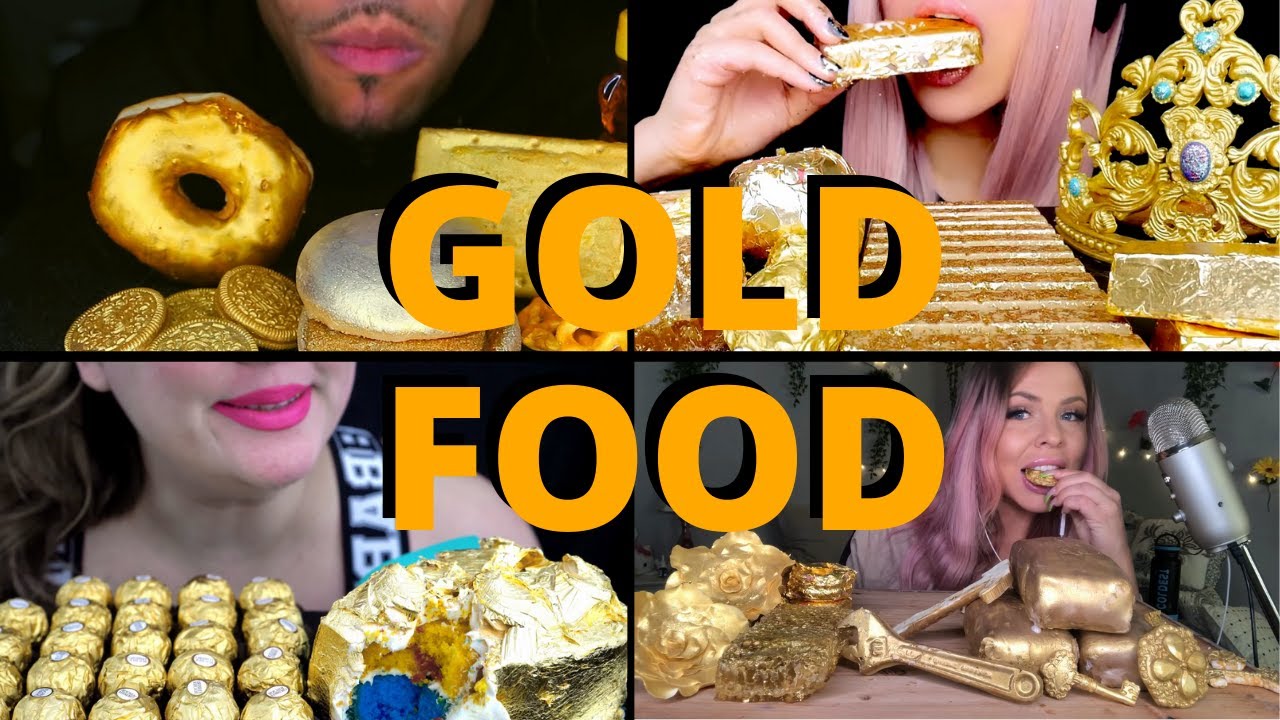 Rating Gold Themed ASMR Foods - YouTube