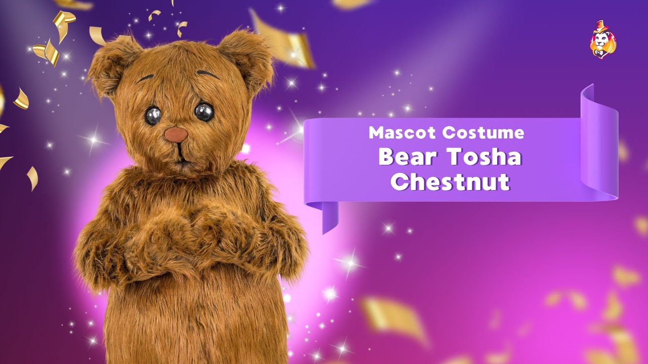 Bear Tosha Chestnut Mascot Costume - YouTube