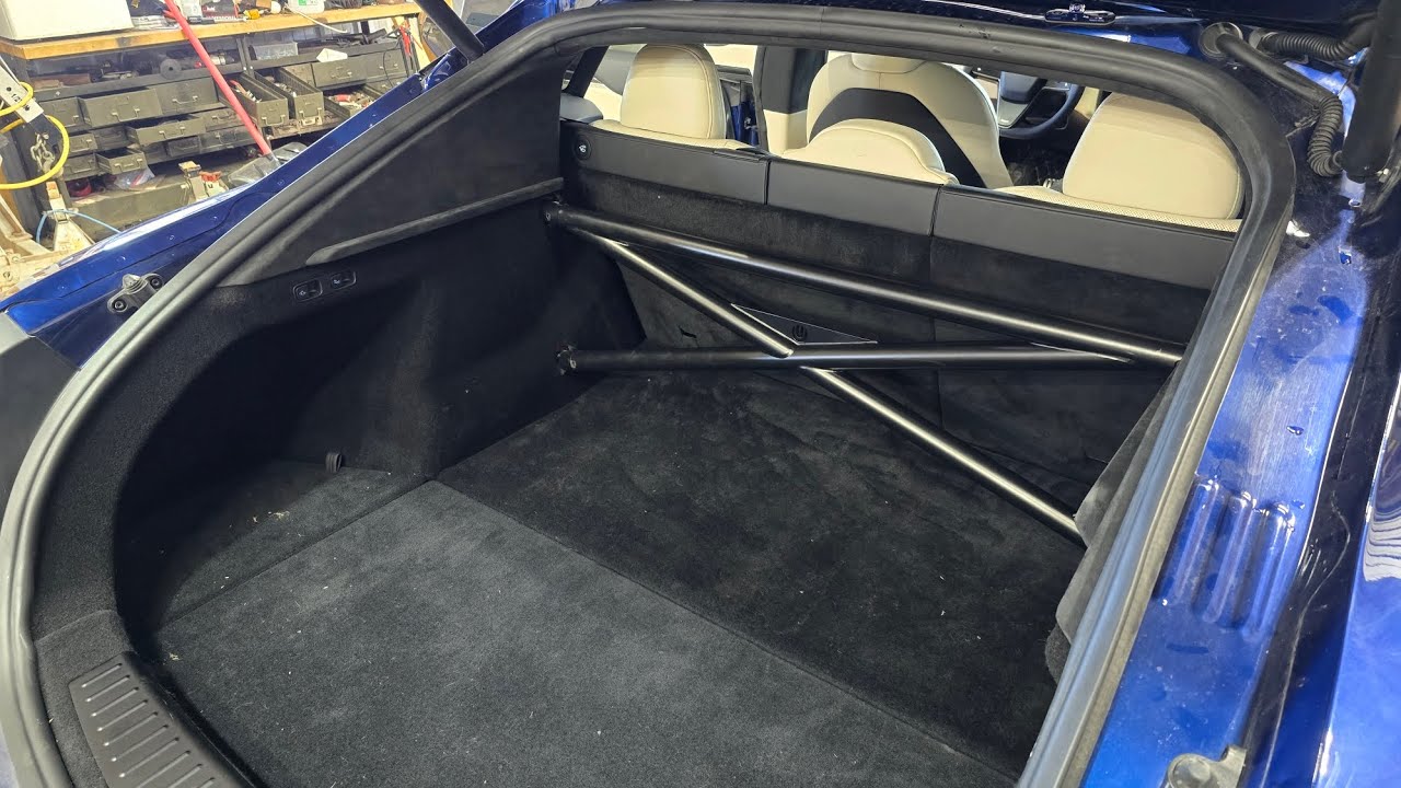 Unplugged Performance Rear Strut Brace Tesla Model S Plaid - YouTube