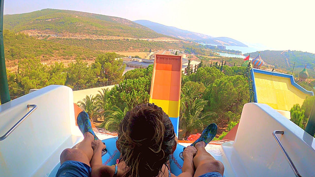 Slope Water Slide at Adaland Aquapark in Kusadasi, Turkey - YouTube