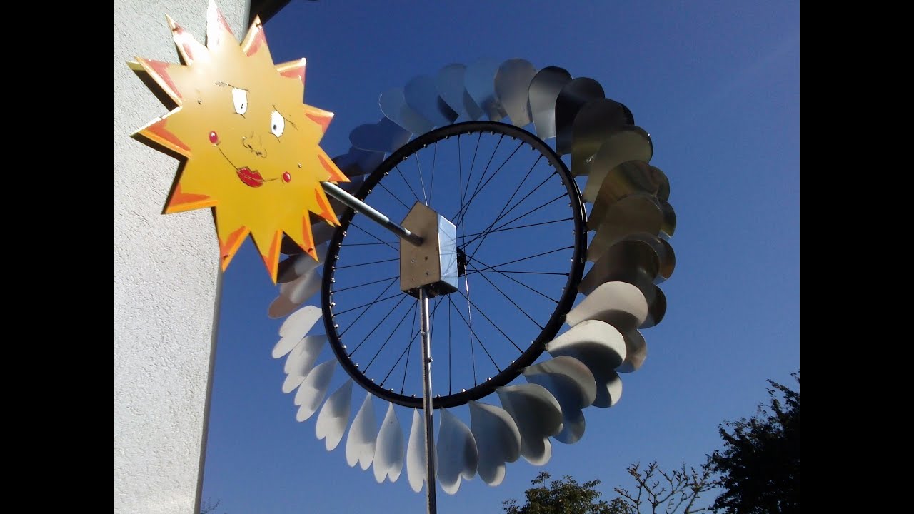 DIY - Windspiel aus Fahrradfelge mit Windfahne - YouTube