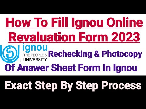 How to Fill Ignou Revaluation Form Online ? How to apply For Rechecking ...