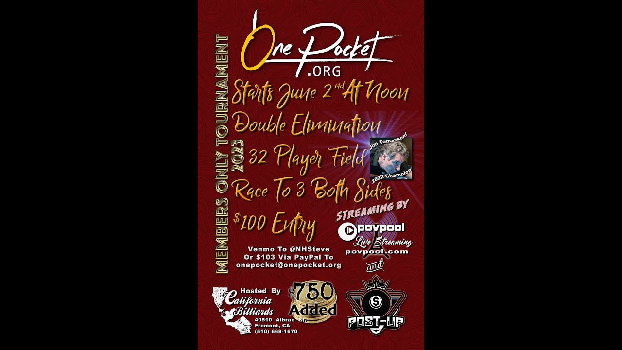 FINAL | OnePocket.ORG MEMBERS ONLY TOURNAMENT | 32 Players - YouTube