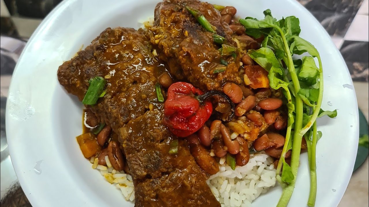 Fried Fish In Redbeans With Rice & Greens - YouTube