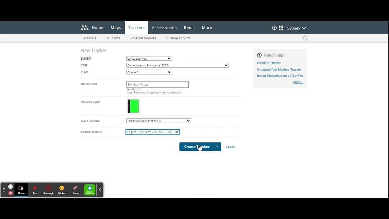 Creating Trackers in Mastery Connect - YouTube