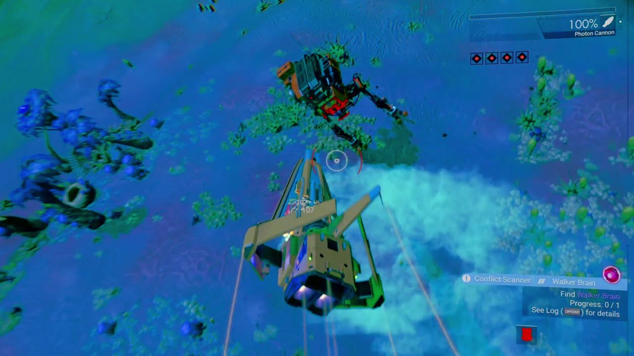 No Man's Sky - Killing Walker With Spaceship | Walker Brain - YouTube