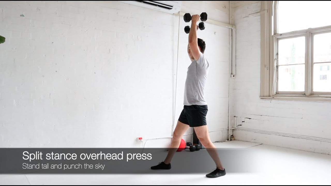 Split Stance Overhead Press - YouTube