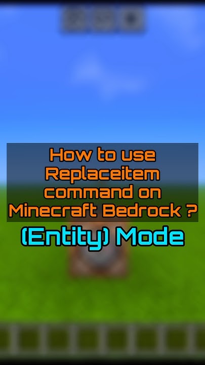 How to use Replaceitem command on Minecraft - Part 1 - YouTube