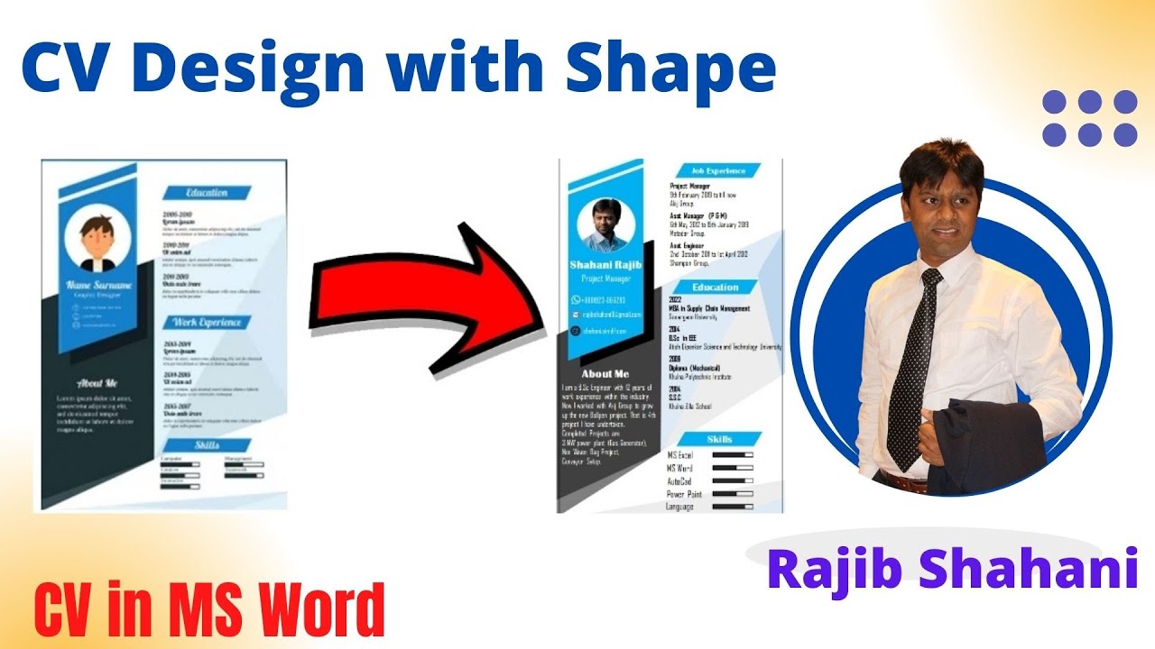 CV Design with Shape #Shahani Rajib - YouTube