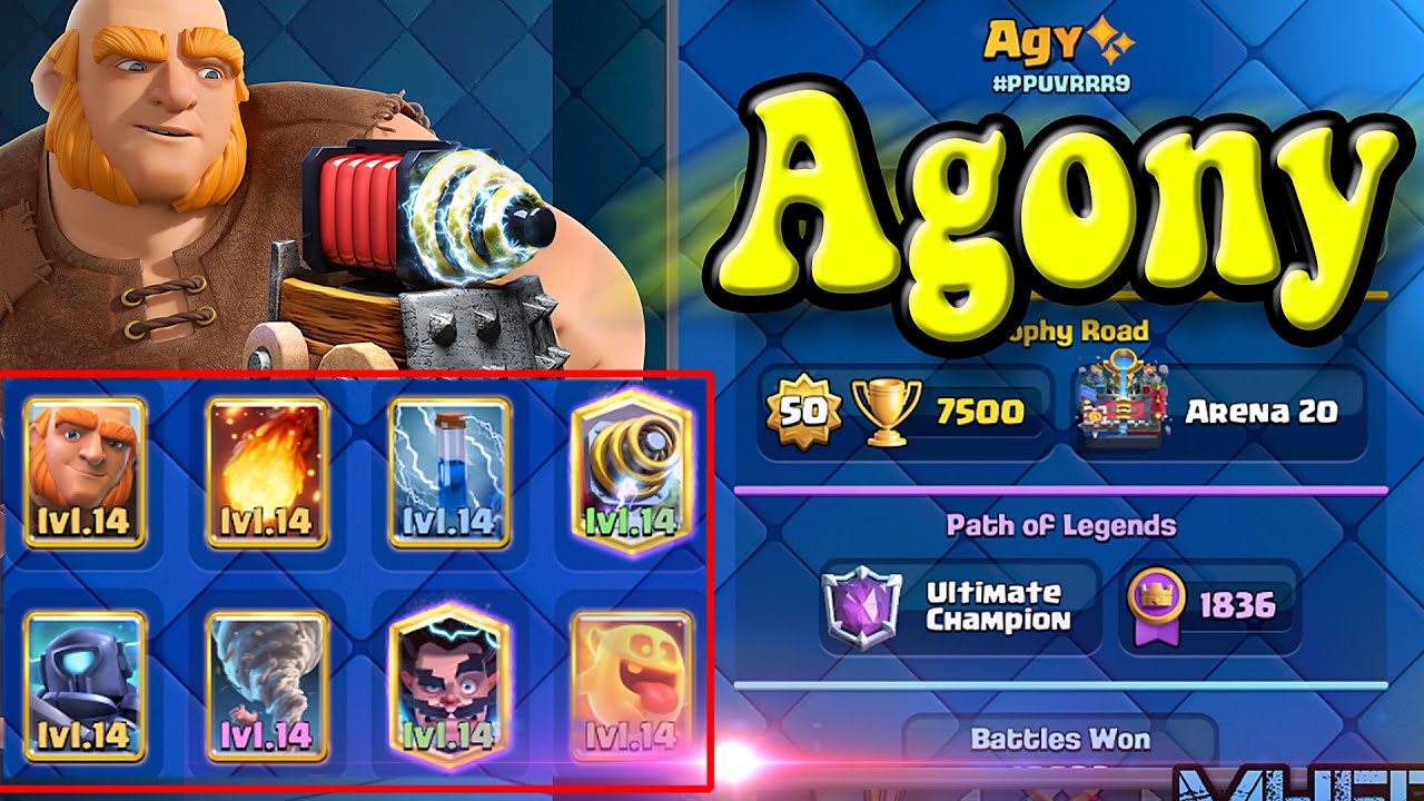Best Sparky Giant mini pekka Deck Clash Royale Agony King - YouTube
