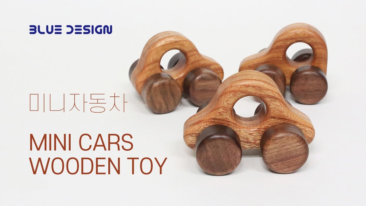 Introducing three new mini wooden cars. 수공예로 만든 조카 돌 선물용 나무자동차 3종 - YouTube