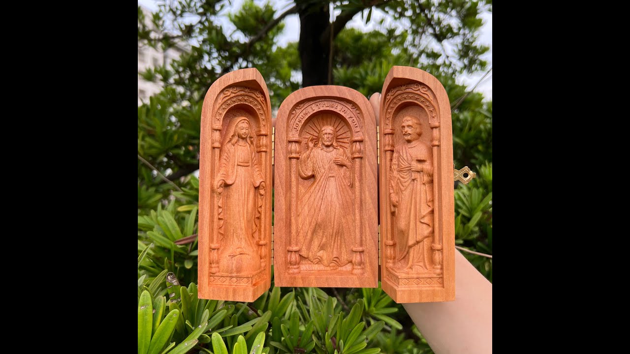 Bgcopper Hand-carved Portable Church - Mini Christian Altar - YouTube