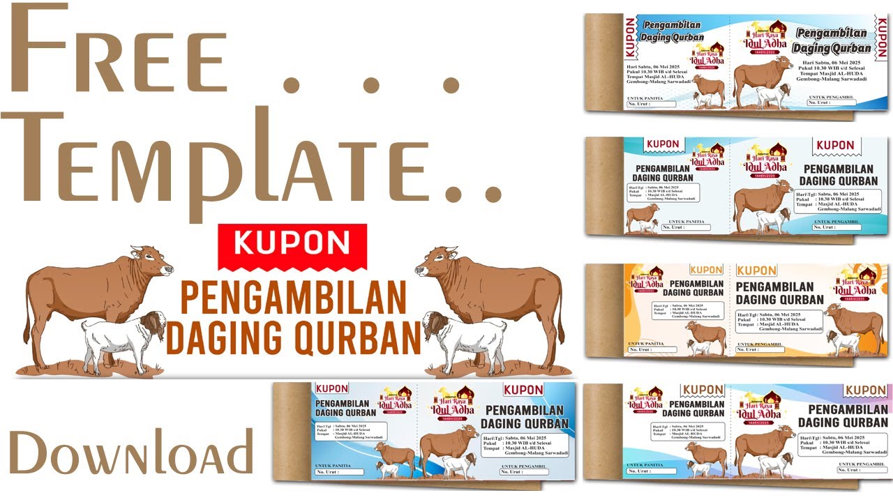CARA MEMBUAT KUPON PENGAMBILAN DAGING QURBAN - YouTube