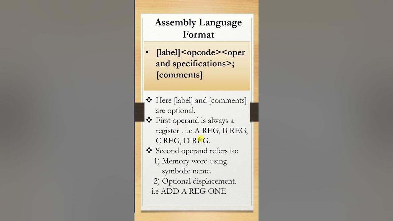 Assembly Language Format Assembler System Software Systemsoftware Assemblylanguage Youtube 0499
