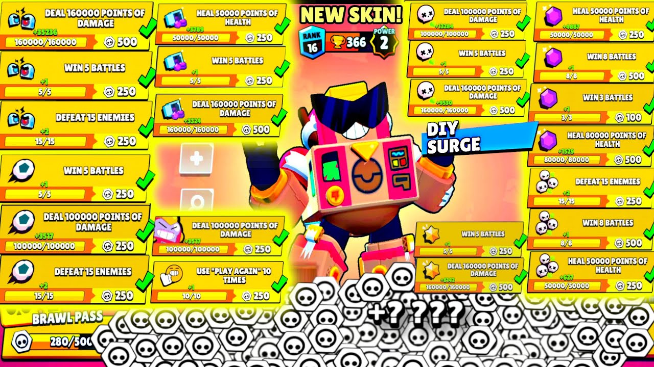 Complete ALL QUESTS with DIY SURGE - Brawl Stars #2 - YouTube