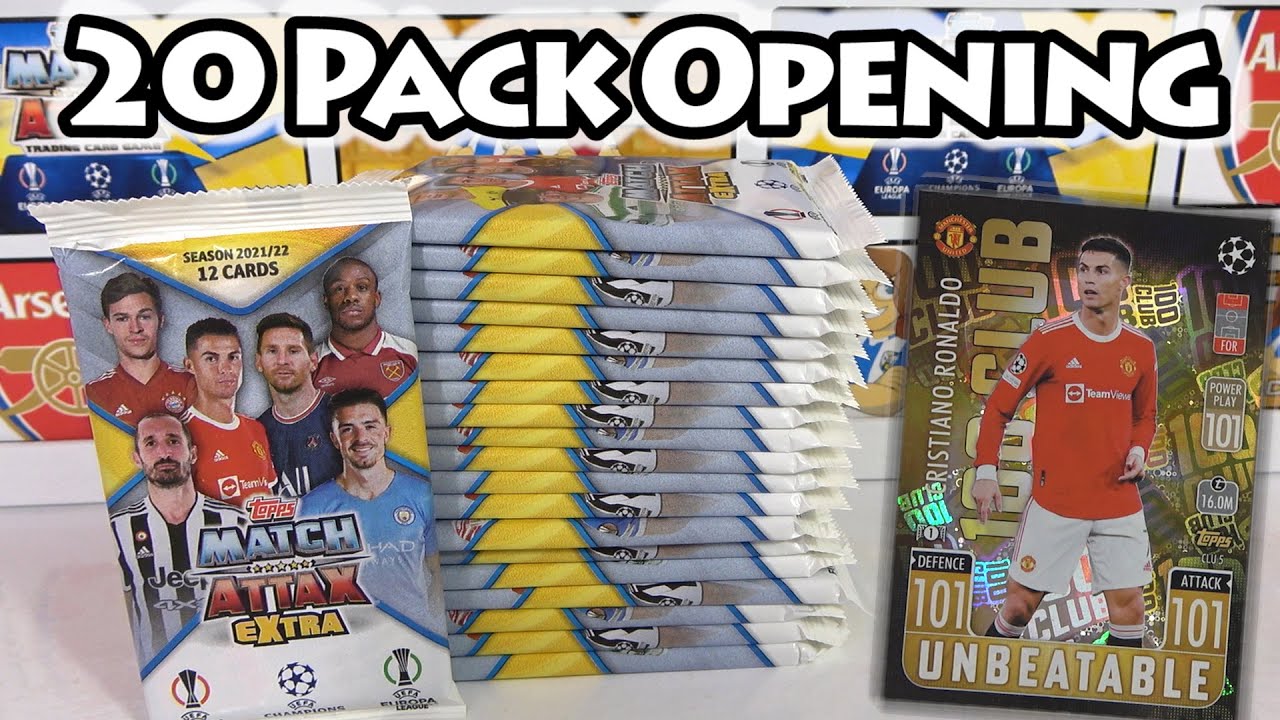 20 MATCH ATTAX EXTRA 2022 Pack Opening | Hunt For RONALDO 101 Card ...