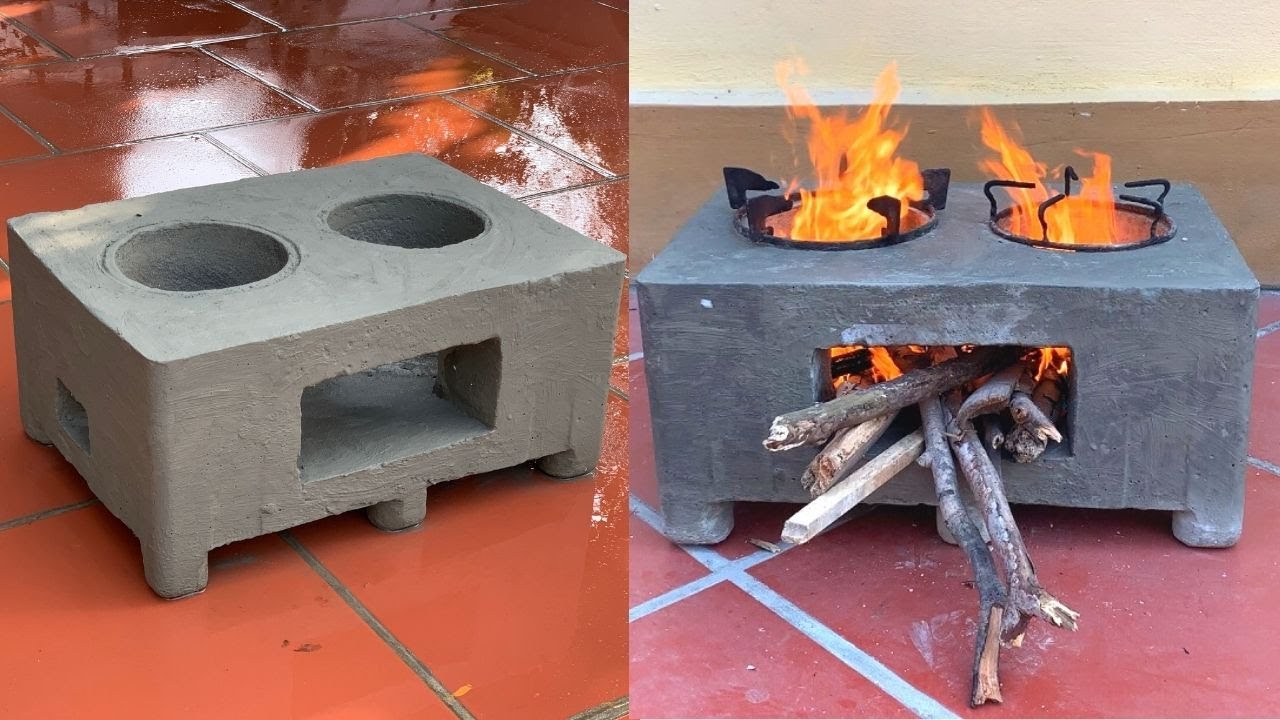 The Idea Of Making Outdoor Wood Stoves From Foam Barrels And Cement ...