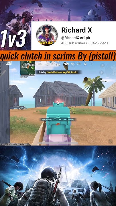 QUICK 1v3 IN SCRIMS BY ( PISTOLL )👑 #trending #pubgmobile #scrims #pubg #bgmi #gaming #pubgm # ...