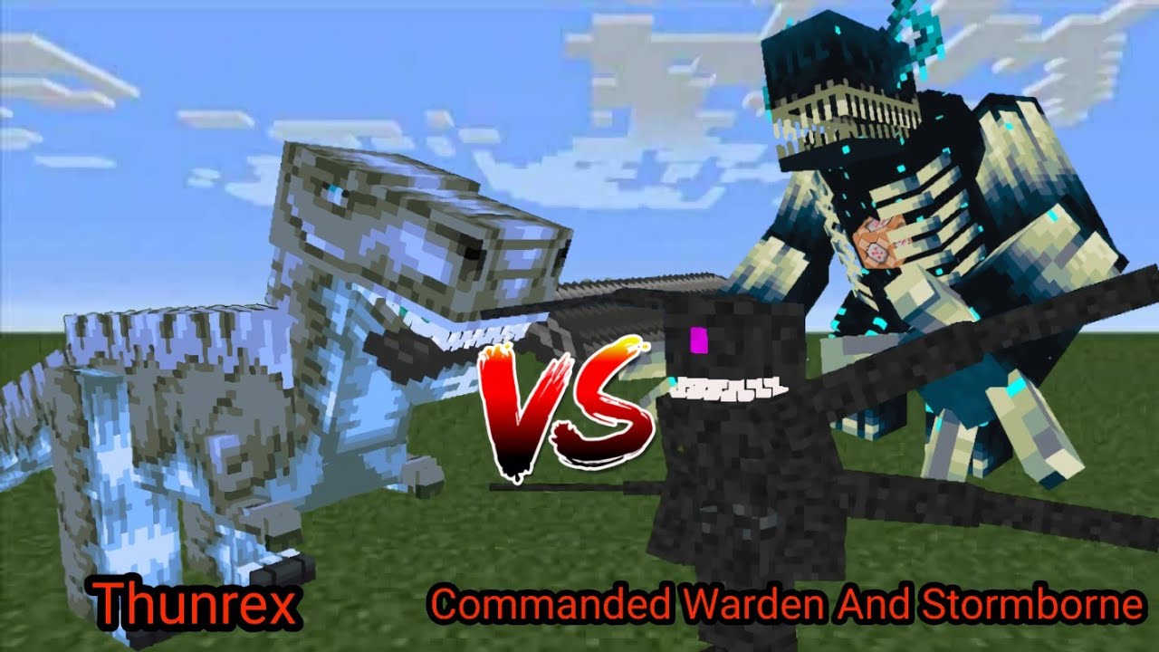 Thunrex Vs Commanded Warden And Stormborne | Minecraft Mob Battle ...