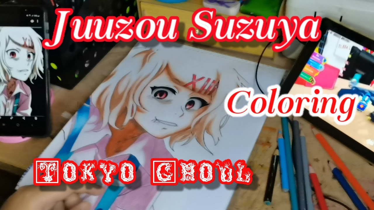 Juuzou Suzuya in Colouring || Anime Drawing Time Lapse || Easy Anime ...