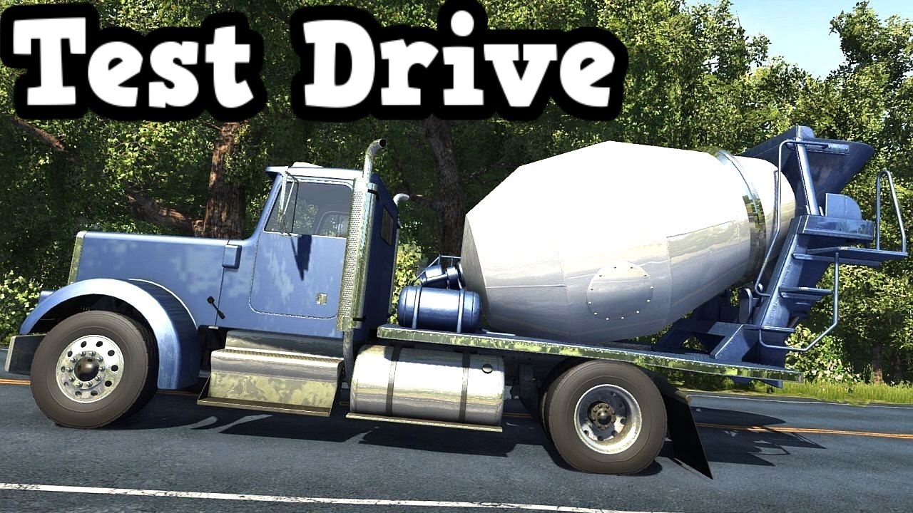 BeamNG Drive 0.4.1.2 - Short 4x2 Cement Mixer Truck Test Drive Ended by ...