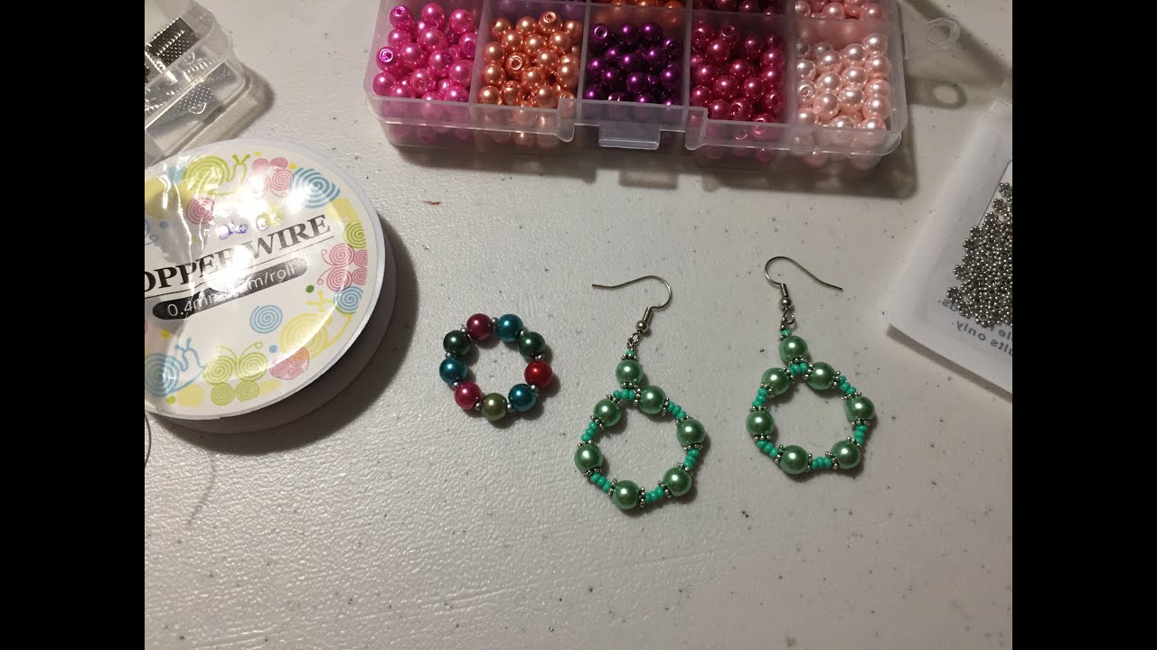 Beebeecraft Project share/ tutorial 2 Beaded Hoop Earrings and Egg ...
