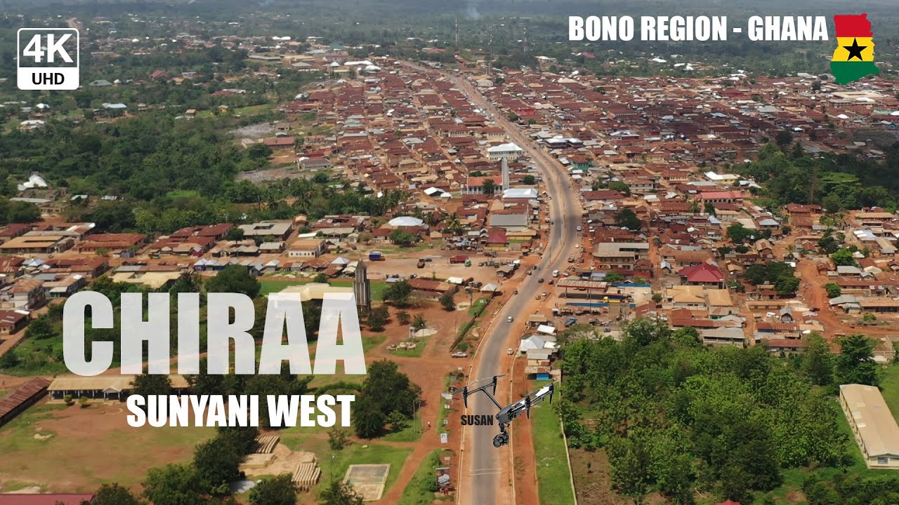 Chiraa Sunyani Aerial View in the Bono Region of Ghana 4K - YouTube