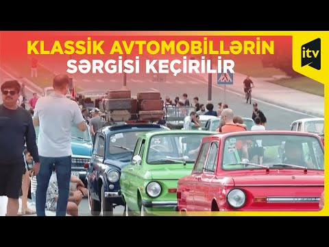 Rəngarəng və fərqli modeldə retro avtomobillərin sərgisi keçirilir