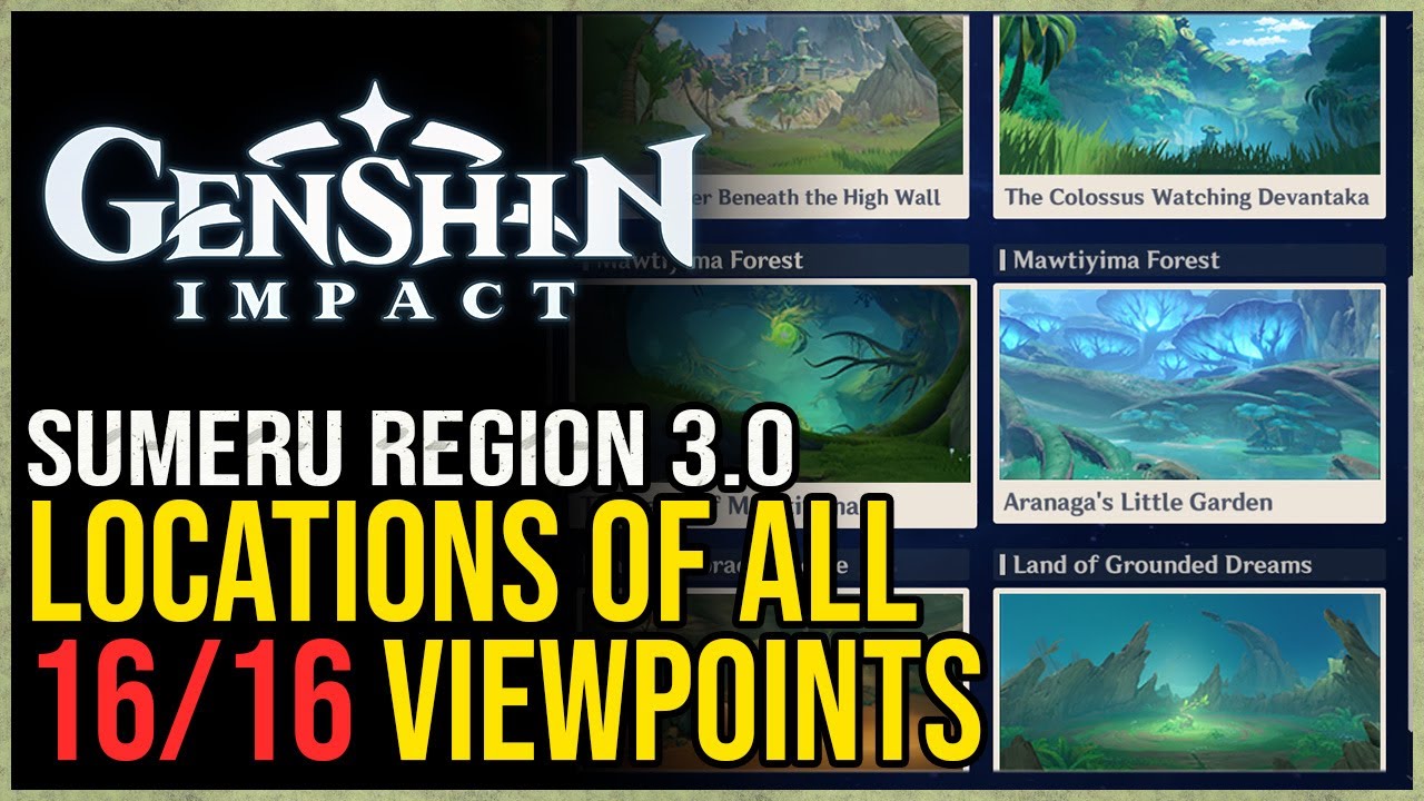 All Sumeru Viewpoints Genshin Impact - YouTube