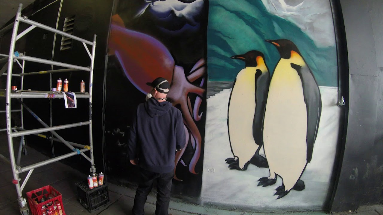 Day Three — Antarctic Mural in Hobart for CCAMLR - YouTube