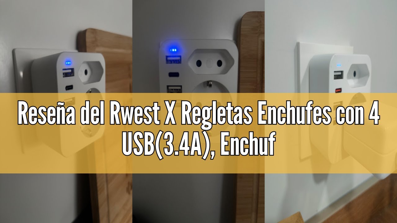 Reseña del Rwest X Regletas Enchufes con 4 USB(3.4A), Enchufes ...