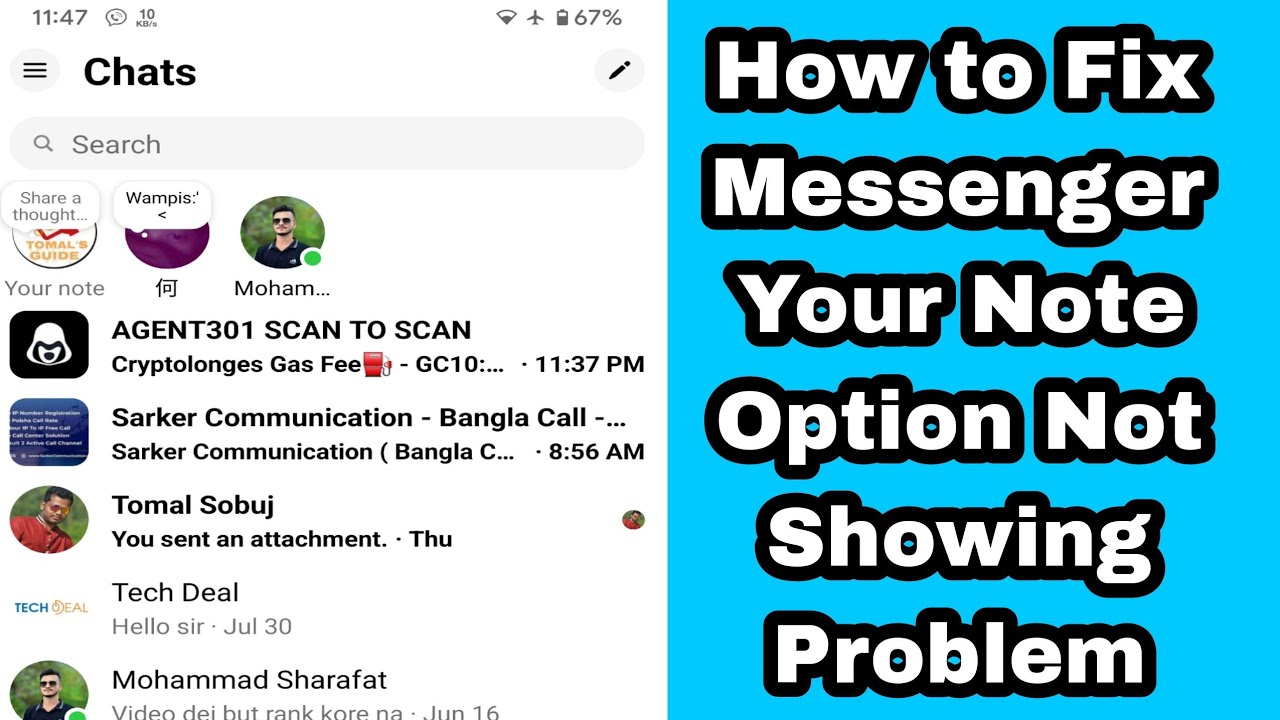 How to Fix Messenger Your Note Option Not Showing Problem | Messenger ...