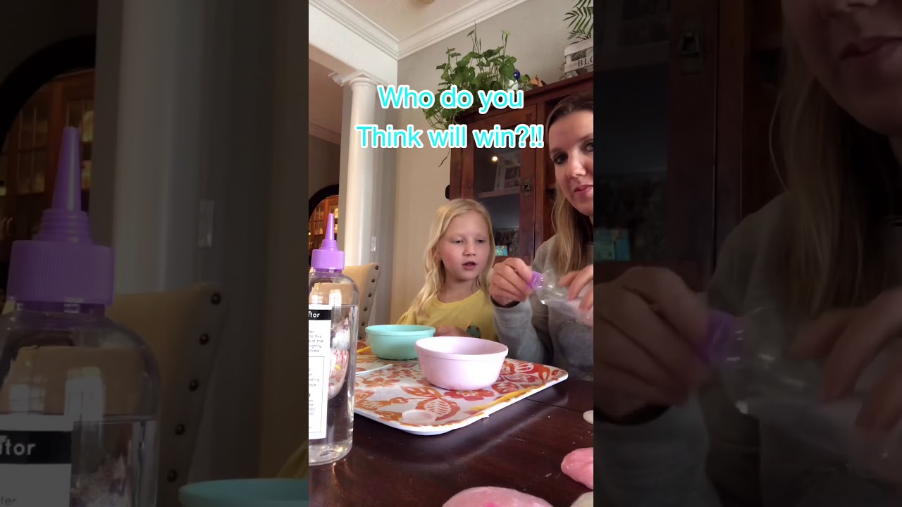 Mom vs daughter slime making challenge - YouTube