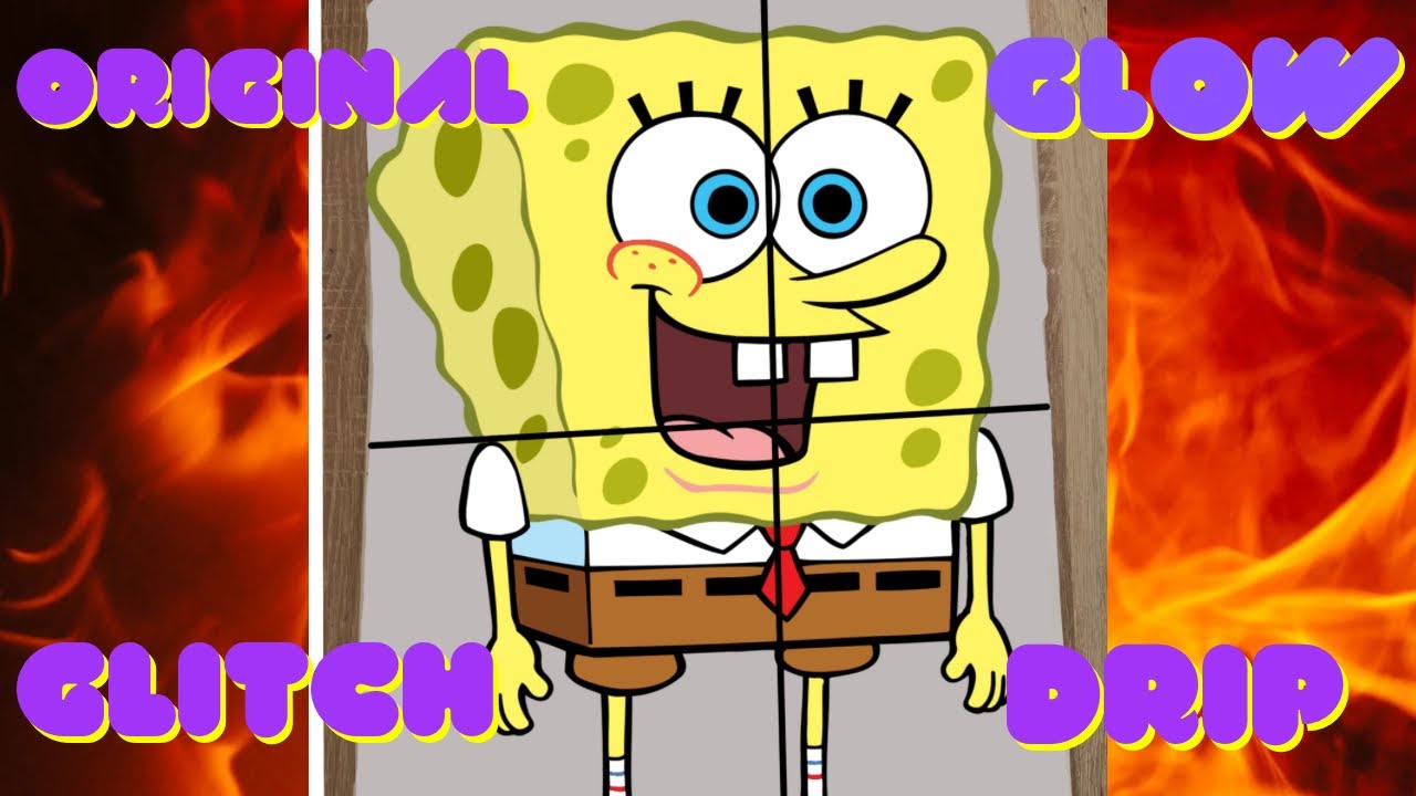 Drawing SpongeBob in 4 Different Styles All Parts Timelapse - YouTube