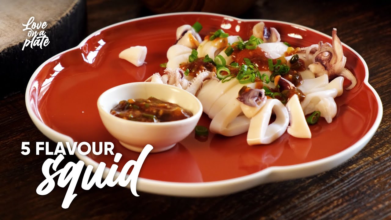 🇹🇼 Tainan-style Poached Squid with Five Flavour Sauce | Hometown ...