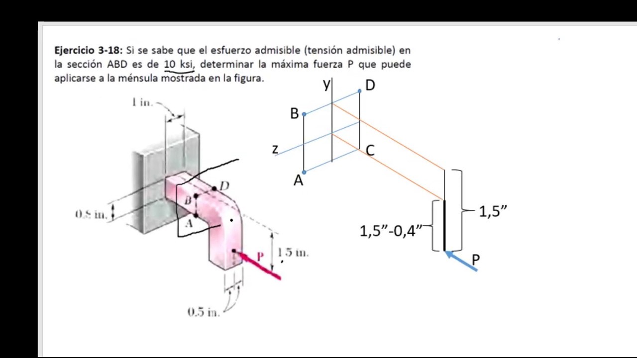 EJEMPLO DE FLEXION COMPUESTA ejercicio 3.18 - YouTube