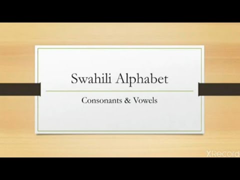 #Swahili Alphabet: Consonants & Vowels - YouTube