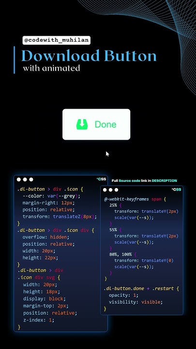 Download Button Pure CSS.. ️ | #codewith_muhilan #css #coding - YouTube