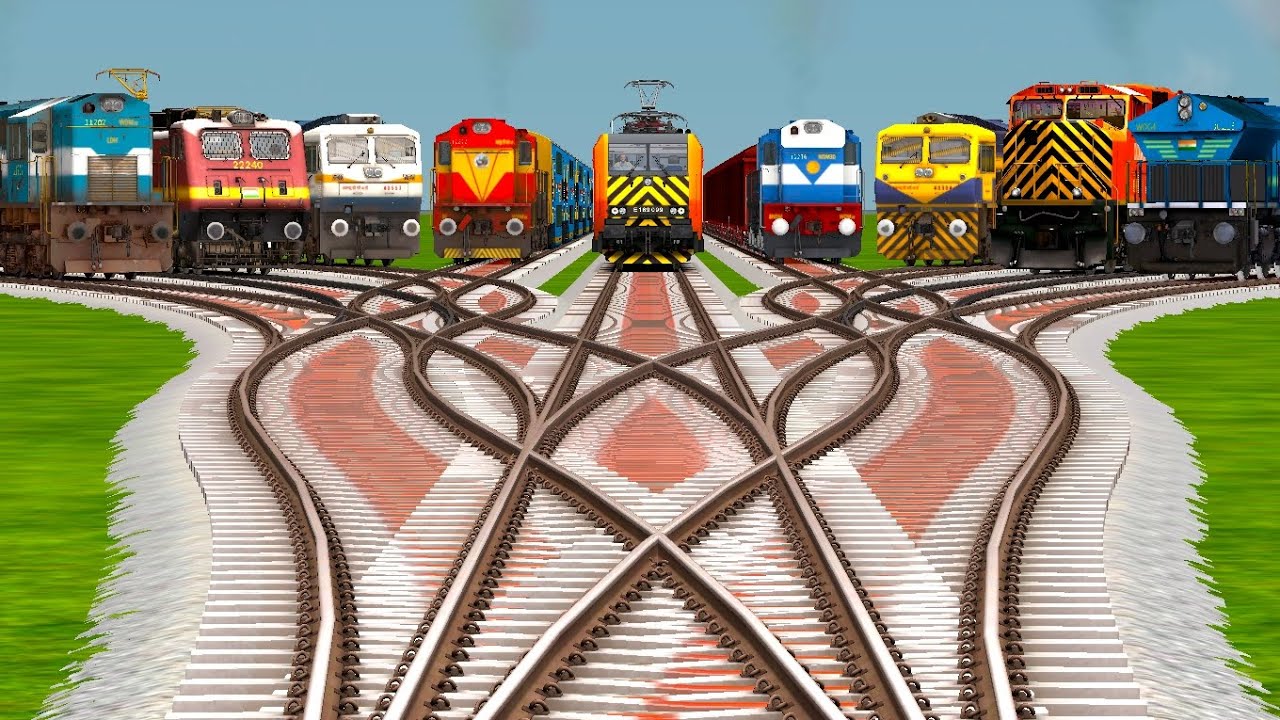 9️⃣ Realistic FAKE Trains Crossing On Bumpy Railroad Track Layout ...