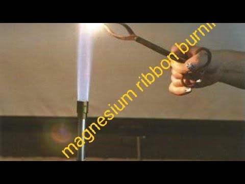 Magnesium ribbon burning in air - YouTube