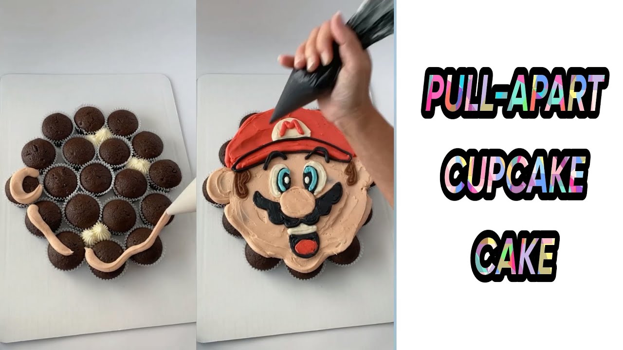 PULL APART CUPCAKE CAKE - Super Mario #pullapartcupcakecake # ...