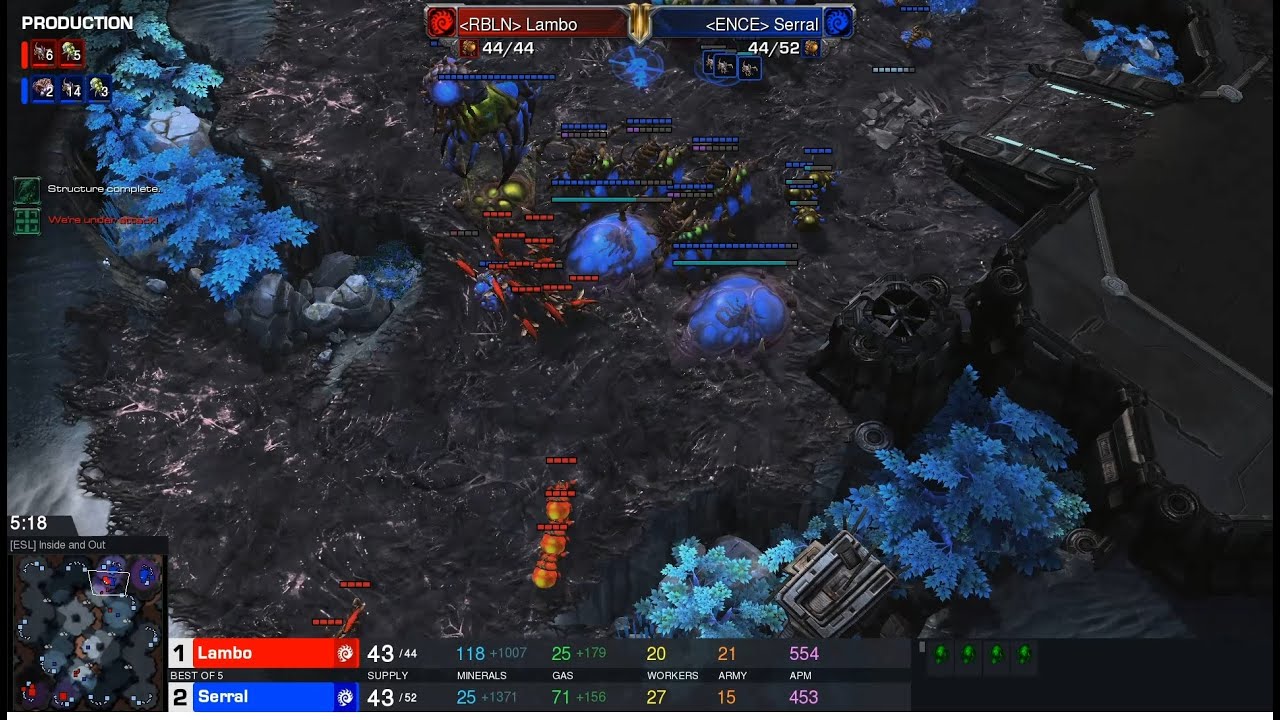 Starcraft II HomeStory Cup XXI 2022 Jul24 Lambo(Z) v Serral(Z) Game 3 ...