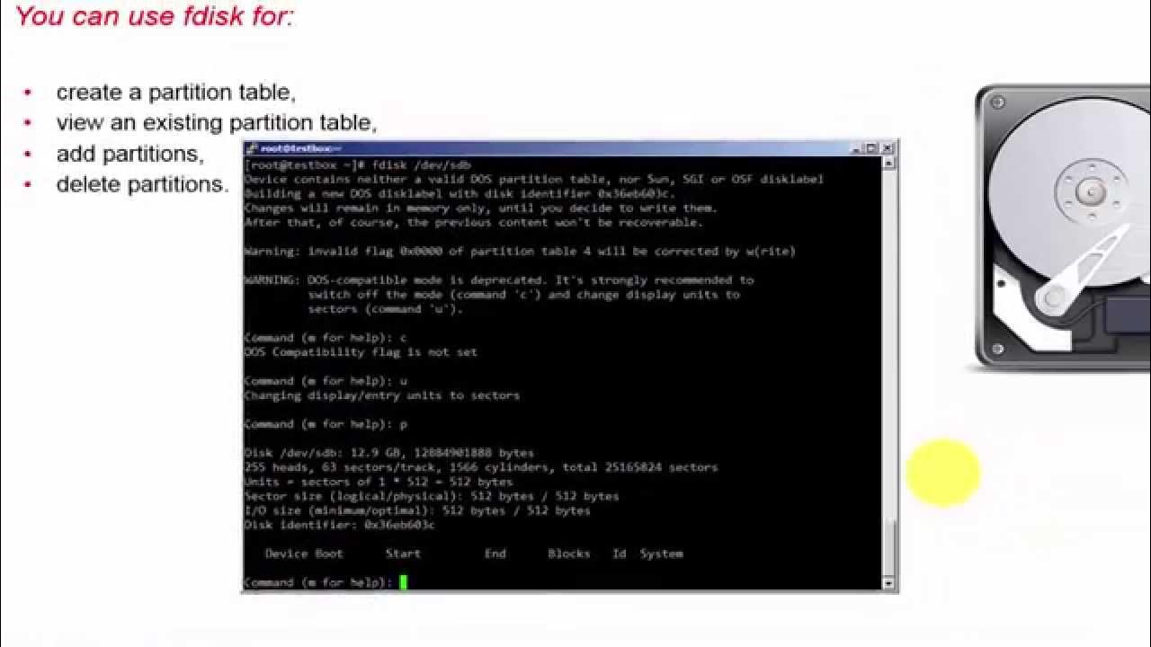 How to manage partitions in Linux using fdisk? (on Oracle Linux 6) - YouTube