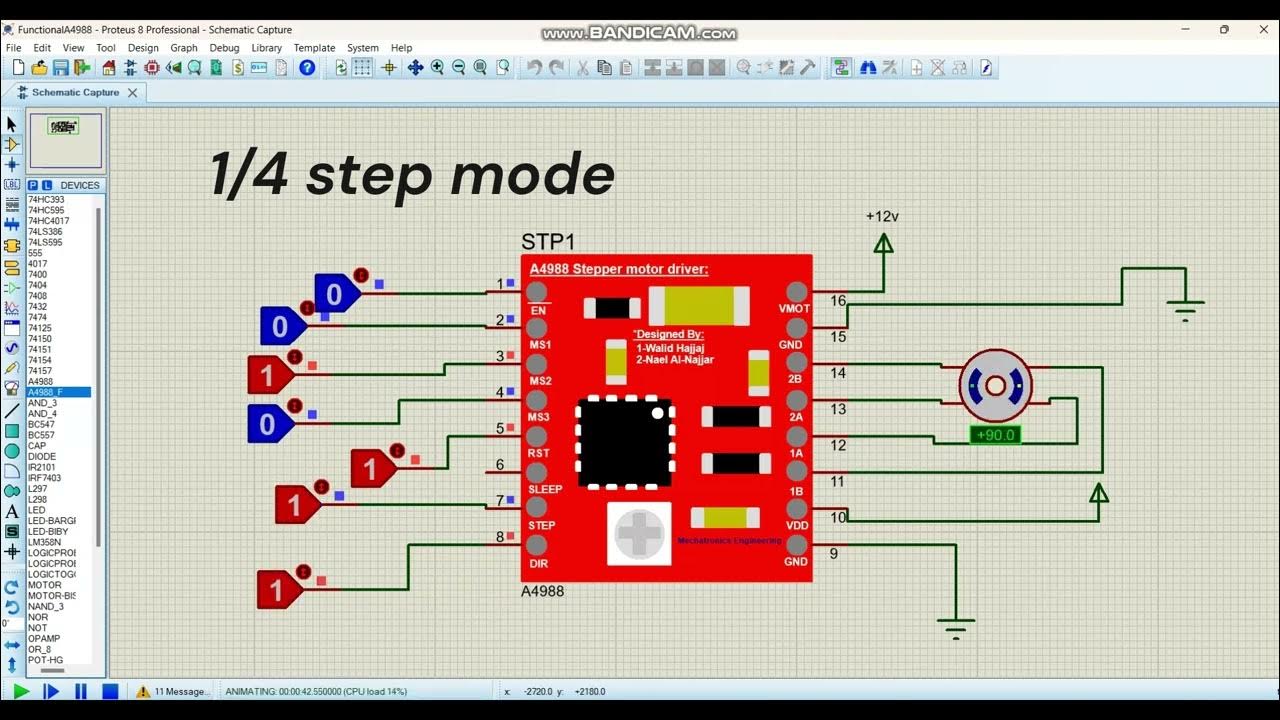 A4988 Stepper Motor Driver In Proteus Youtube