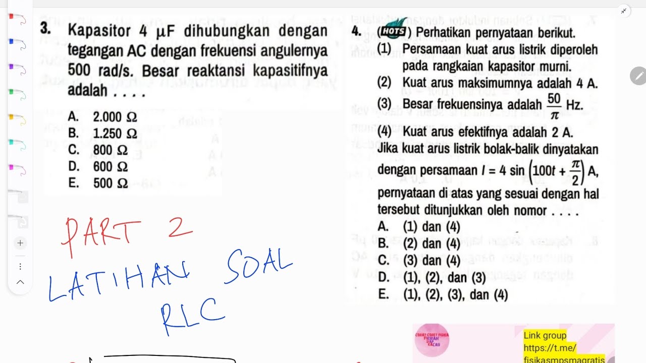 PART 2 LATIHAN RANGKAIAN RLC reaktansi kapasitif dan persamaan arus I ...