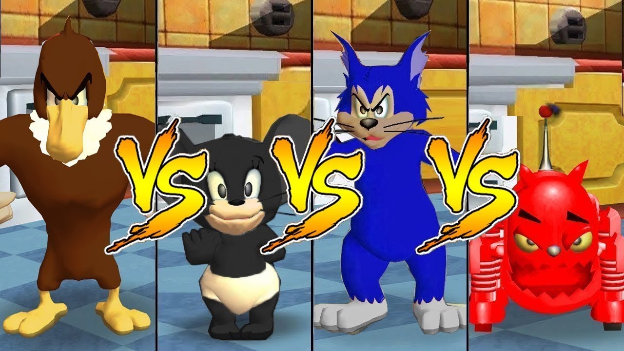 Tom and Jerry in War of the Whiskers Butch Vs Robot Cat Vs Nibbles Vs ...