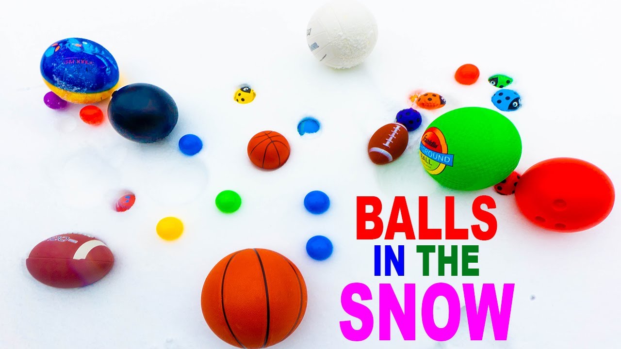 Learn Balls and Colors for Kid in the Snow - YouTube