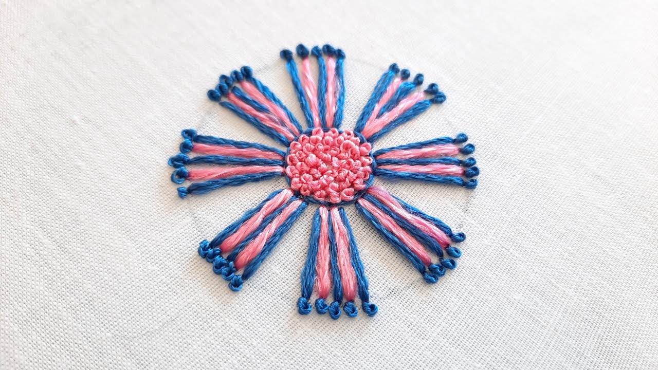 Circle Flower Embroidery design, Amazing Round Flower Embroidery Design ...