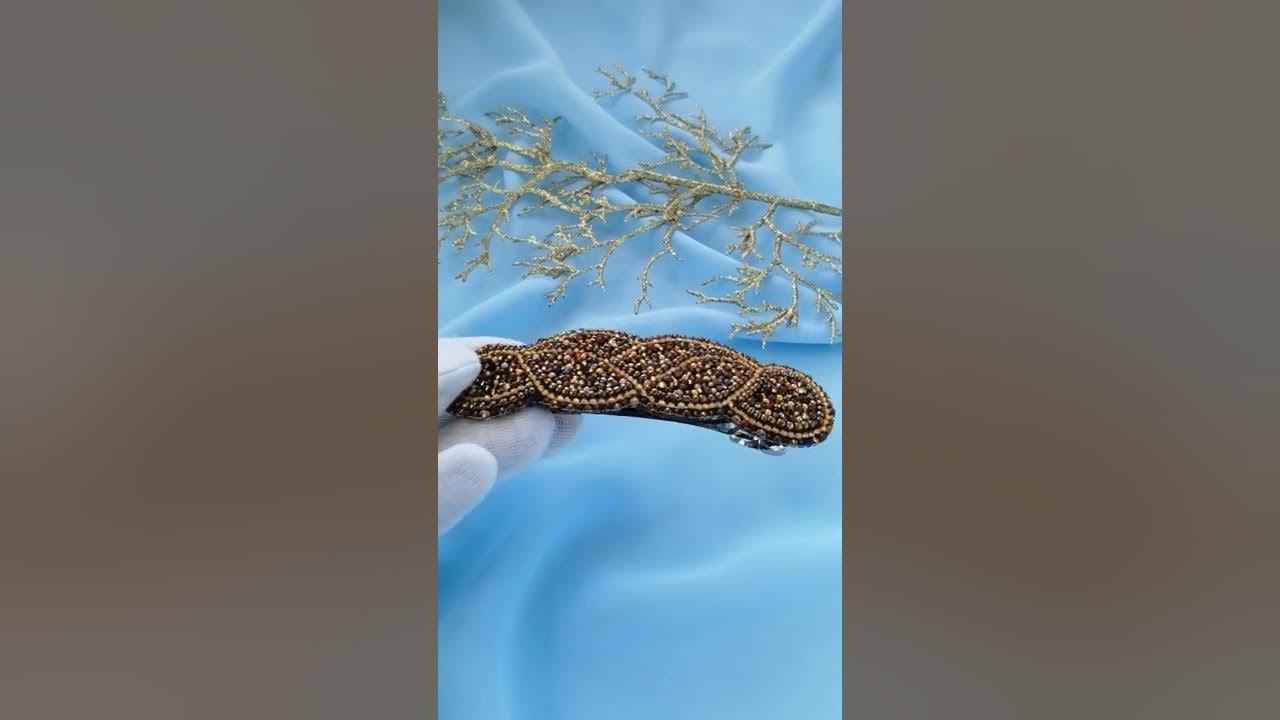 Бежевая заколка для волос ручной работы Hair Barrette Hair Clip In