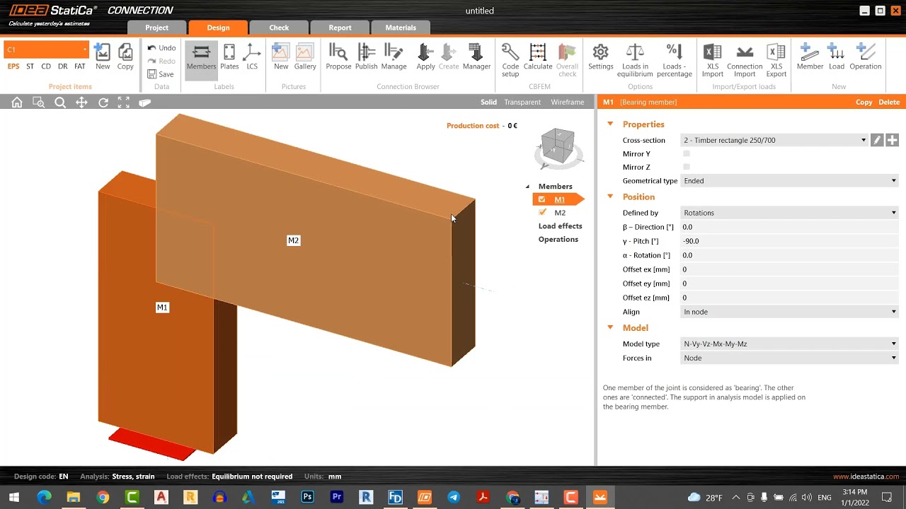 Timber connection design IDEA StatiCa 21.1 - YouTube